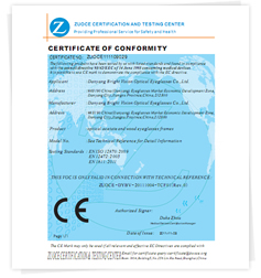 Certification,Danyang Bright Vision Optical Eyeglasses Co.,Ltd.